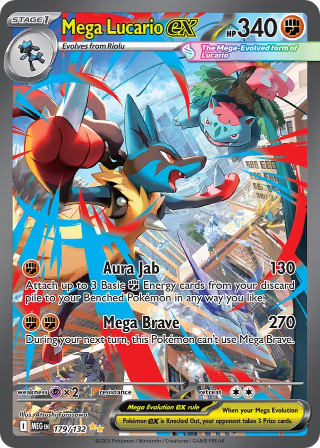 Karta Pokémon - Mega Evolution - 179/132 - Mega Lucario ex - Pokekarty